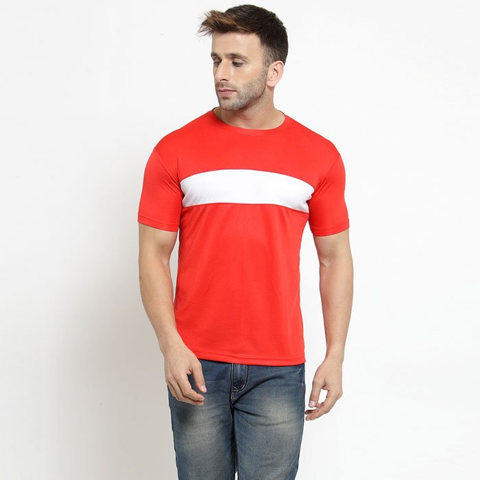 Scott SCK Round Neck T Shirt Red With White | Office Gifts